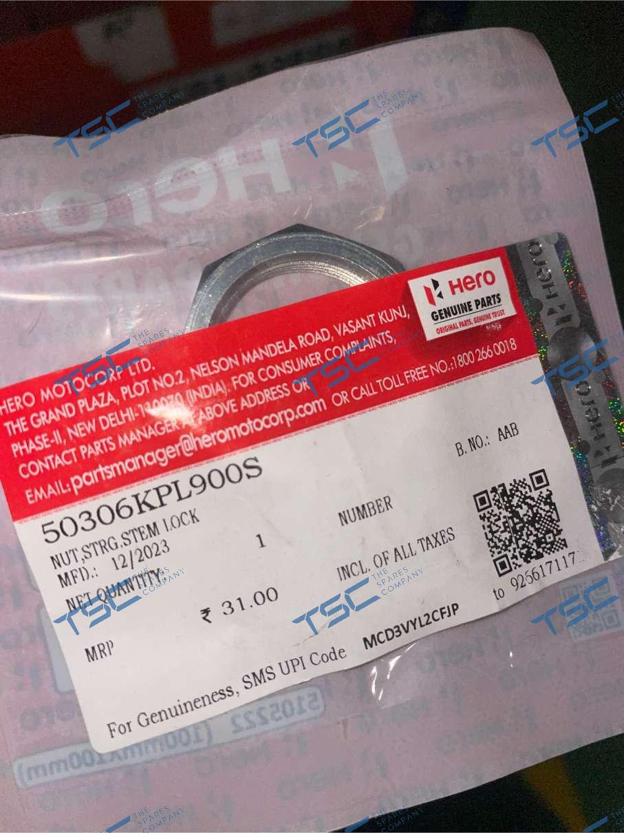 HERO GENUINE-NUT STRG.STEM LOCK(50306KPL900S) – The Spares Company