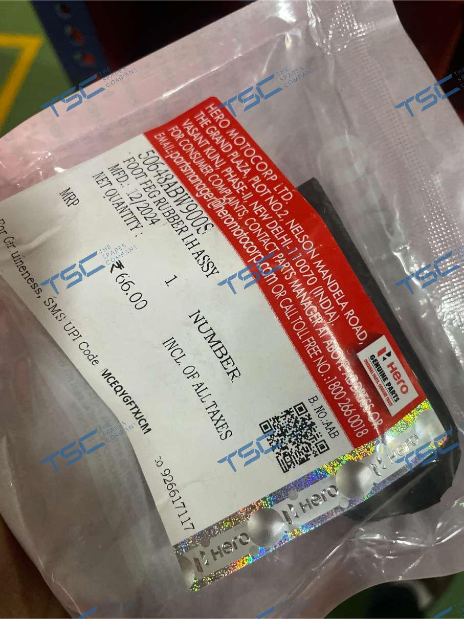 HERO GENUINE-FOOT PEG RUBBER LH ASSY(50648ABW900S) – The Spares Company